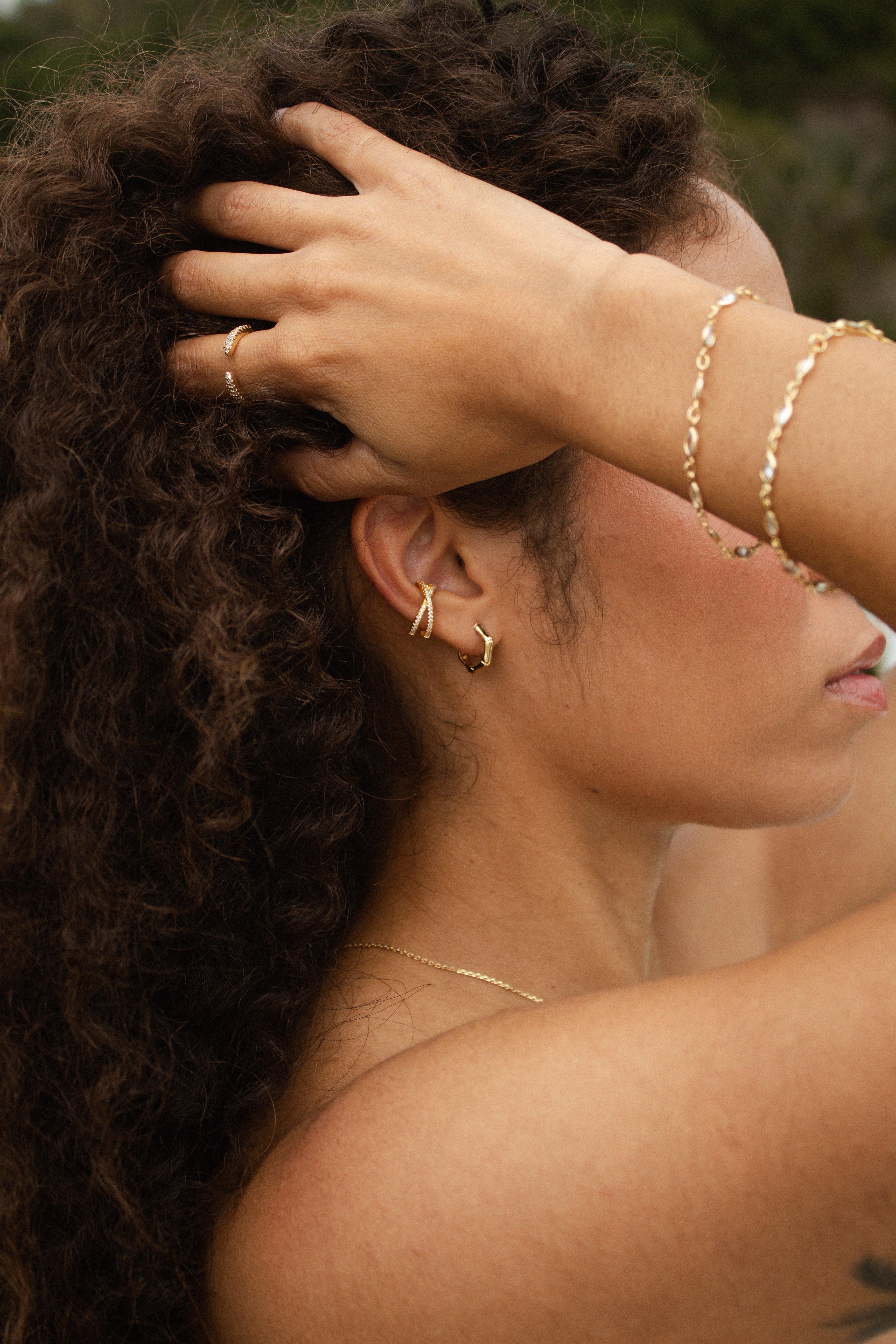 Velani Jewelry Gold Filled Bamboo Hoop – VELANI JEWELRY